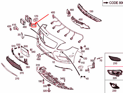 NEW MB CLA C117 FRONT BUMPER D|ISTANCE SENSOR BRACKET A1178850056 OEM ...