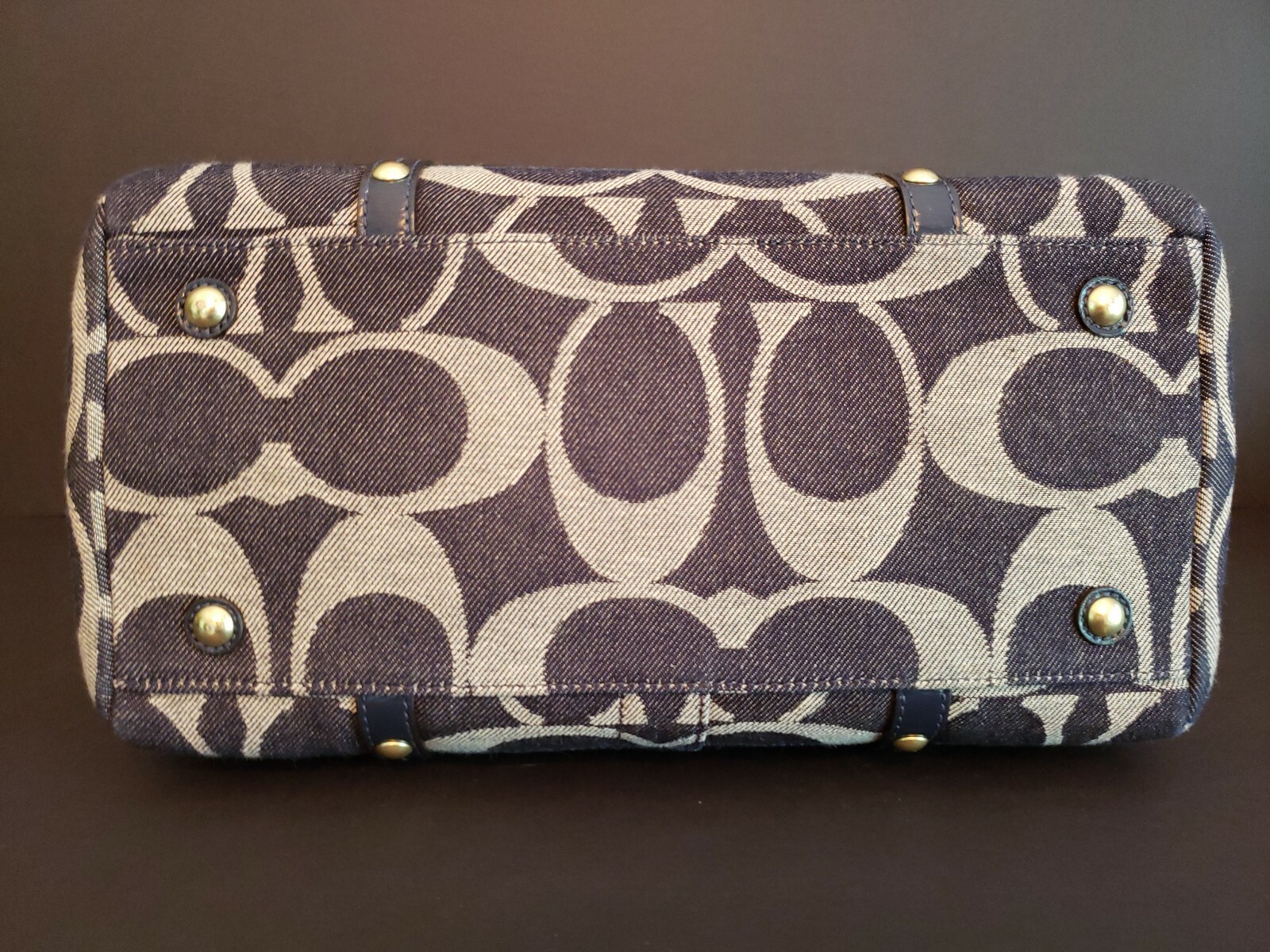 COACH Signature Denim Satchel Bag Purse Tote Handbag Blue DO826-12551 ...