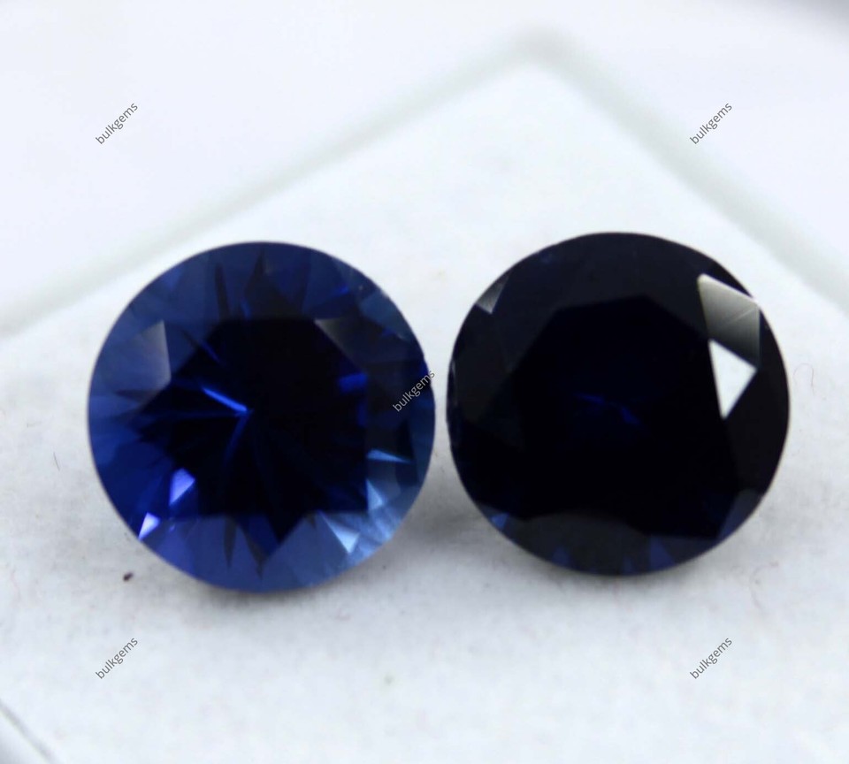 7 Ct Extremely Natural SAPPHIRE Blue ROUND Cut Gemstone CERTIFIED Loose ...