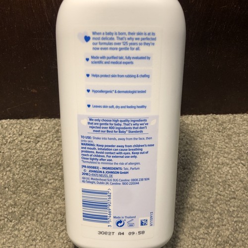 Johnson's Baby Powder Silky Soft Skin W/ Talc, Hypoallergenic, 17.6oz ...