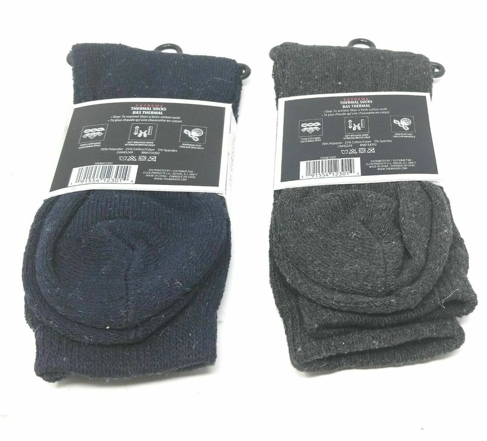 Mens Winter Socks 9-13 Blue Gray Thick Breathable Thermal Cozy Warm ...