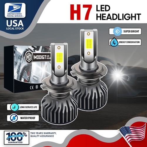 100w LED aluminum Headlight Bulbs Hi/Lo Beam Super Bright White H7 for ...
