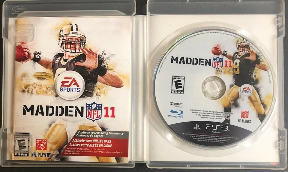 Madden NFL 11 - PlayStation 3 PS3 - Complete w/ Manual CIB DREW BREES ...