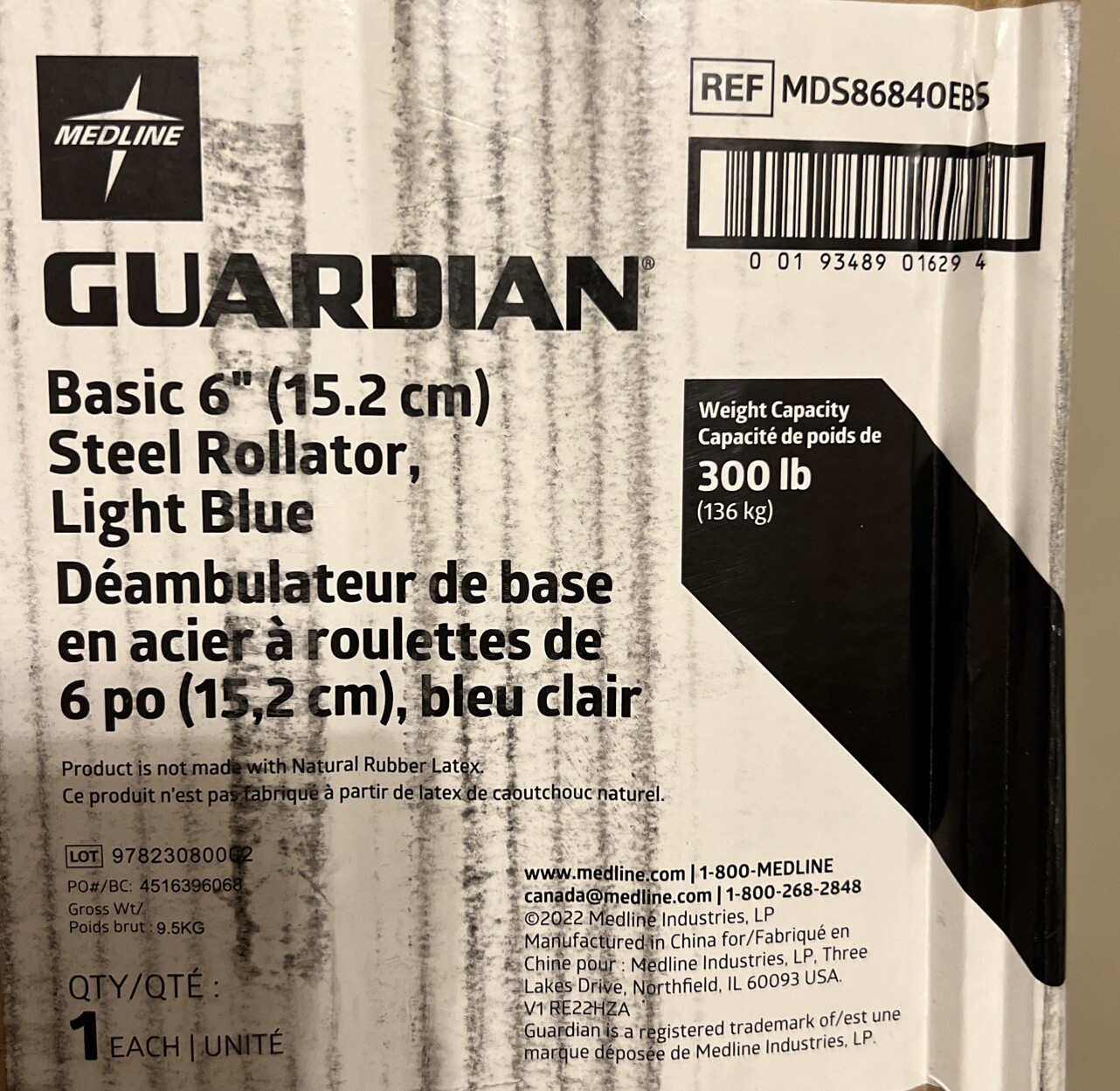 Guardian Basic 6” Steel Rollator Light Blue MDS86840EBS 193489016294 | eBay