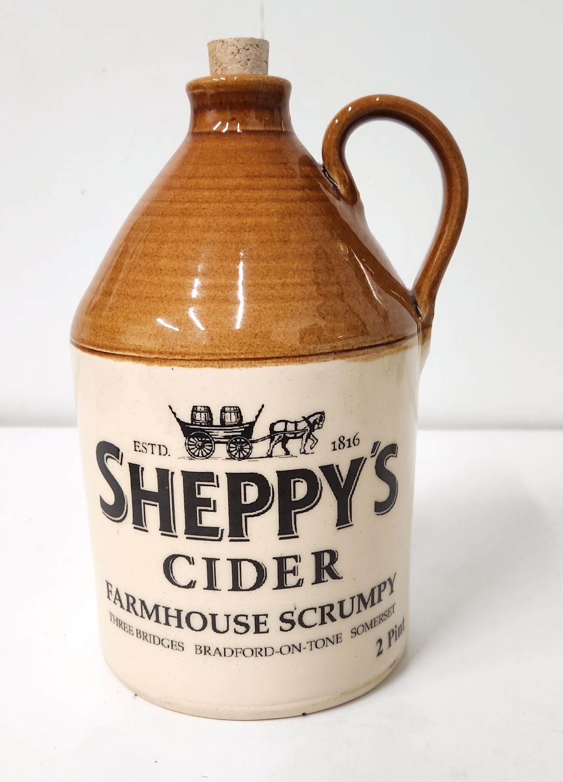 Sheppys Cider Farmhouse Scrumpy Stoneware Jug Pottery Rustic, Flagon, 2 ...