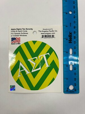 Alpha Sigma Tau Chevron Spirit Sticker Outside Window/Opaque Surface ...