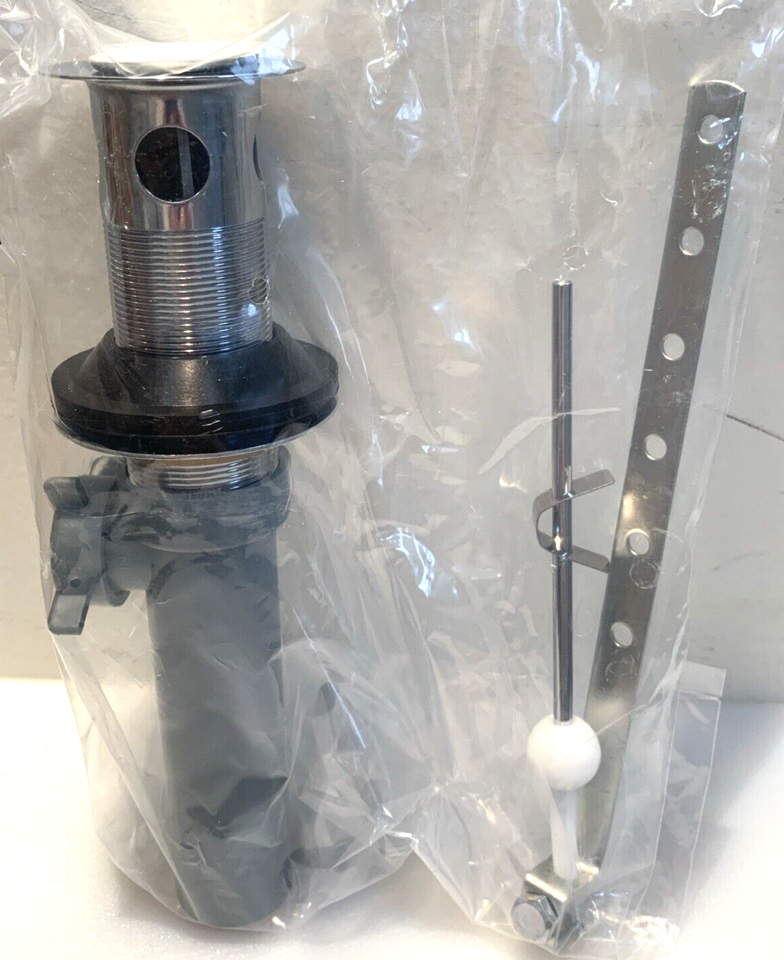 Masco Delta Pop-Up 50/50 Drain Assembly Chrome Metal Top Plastic Bottom ...