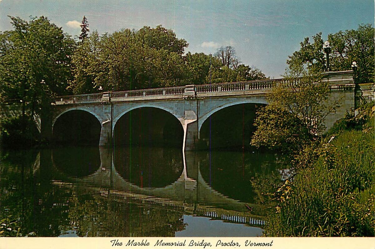 Postcard The Marble Memorial Bridge, Proctor, Vermont | eBay