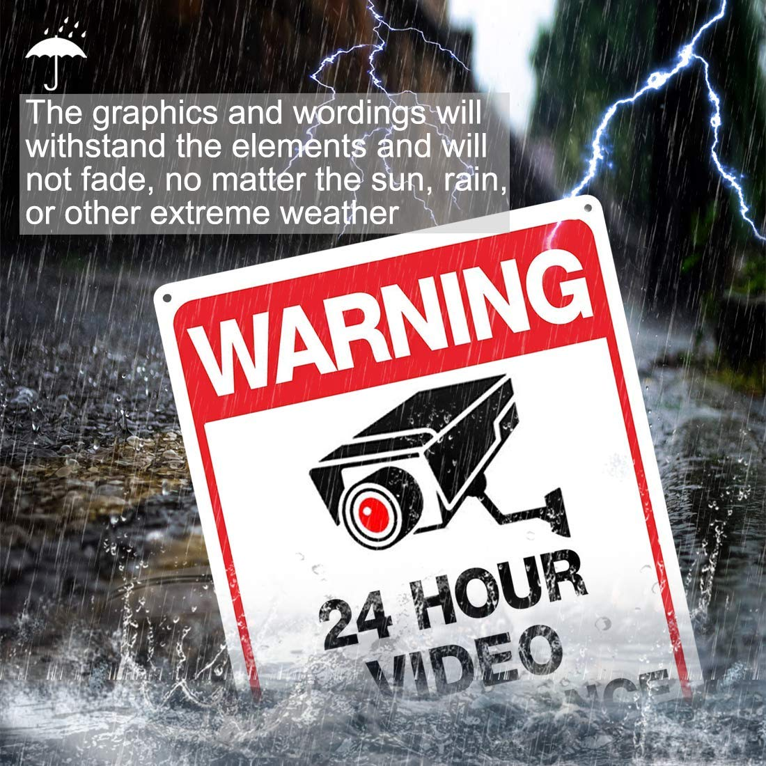 Warning Security Cameras in Use 24 Hour Video Surveillance Sign 10X14 ...