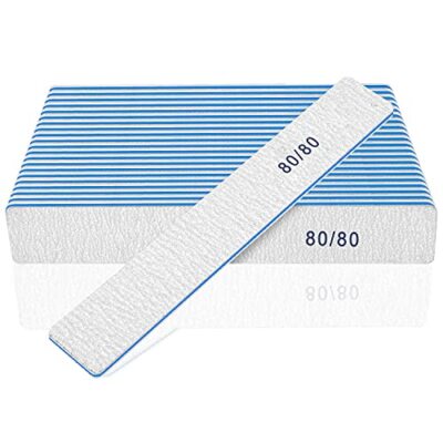 Nail File for Acrylic Nails 12pcs, 80/80 Grit Files Emery Boards, 80/80 ...