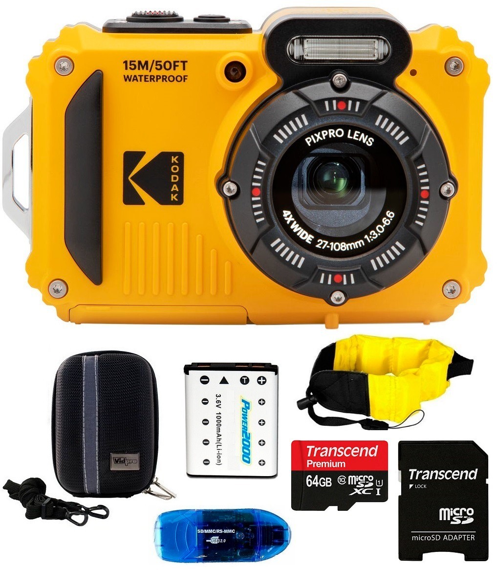 Kodak PIXPRO WPZ2 Waterproof Rugged Digital Camera (Yellow) 64GB 6 ...