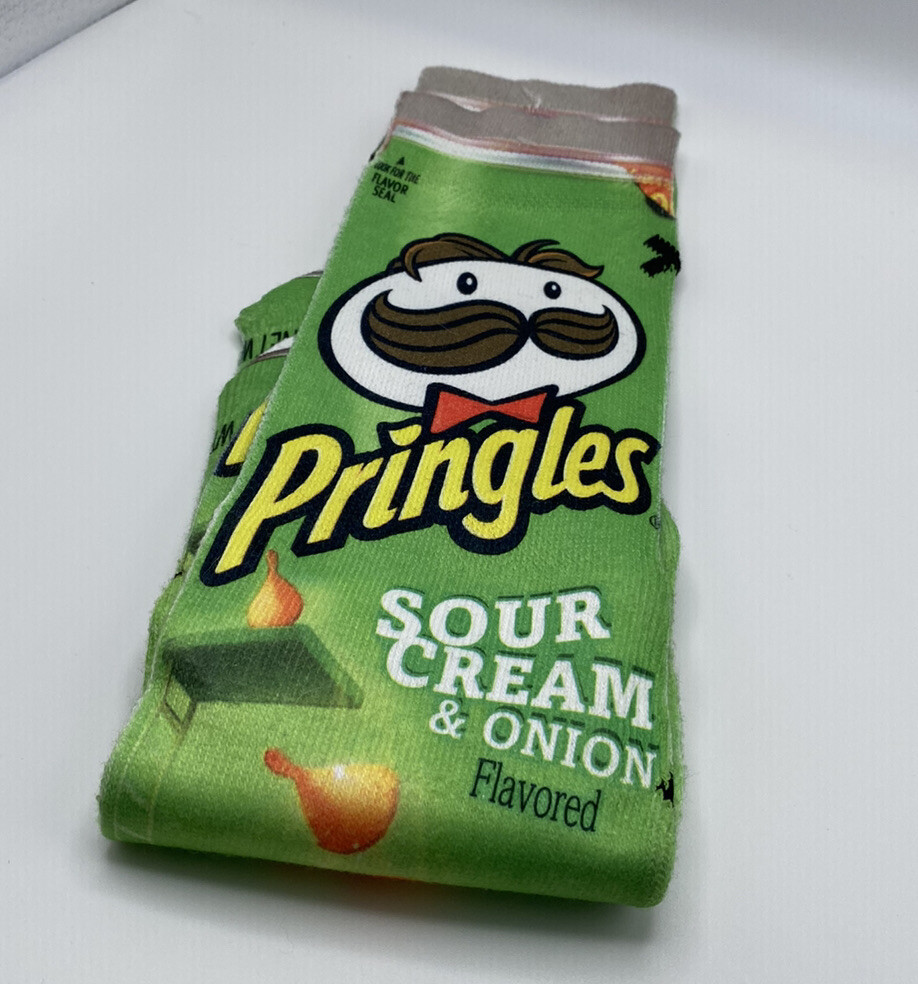 Pair Of Pringles Sour Cream & Onions Potato Chips Crew Socks Men's New ...
