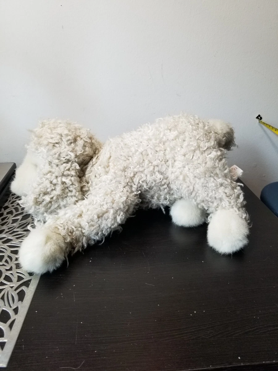 RARE Folkmanis Full Body Hand Puppet Poodle Puppy Dog Plush White Curly ...