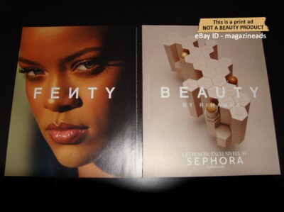 FENTY Beauty 2-Page PRINT AD 2017 RIHANNA beautiful woman face INEZ ...