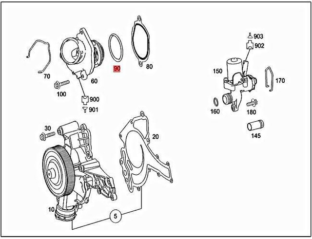 Mercedes-Benz 0159976145 Genuine OEM Thermostat O-ring for sale online ...