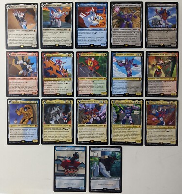 Transformers MTG Complete Set 17 Card Magic the Gathering BOT Universes ...