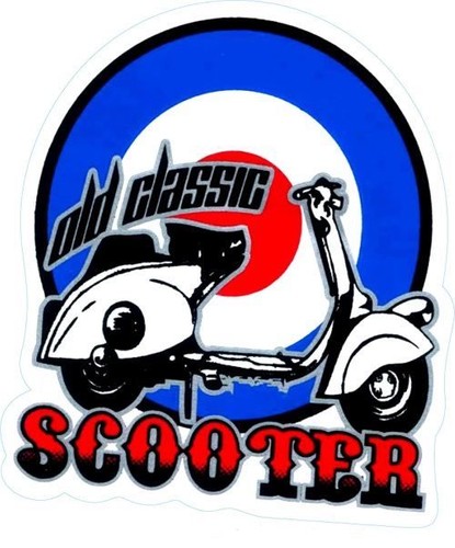 Classic Scooter Vinyl Sticker vespa lambretta mods scootering ska ...