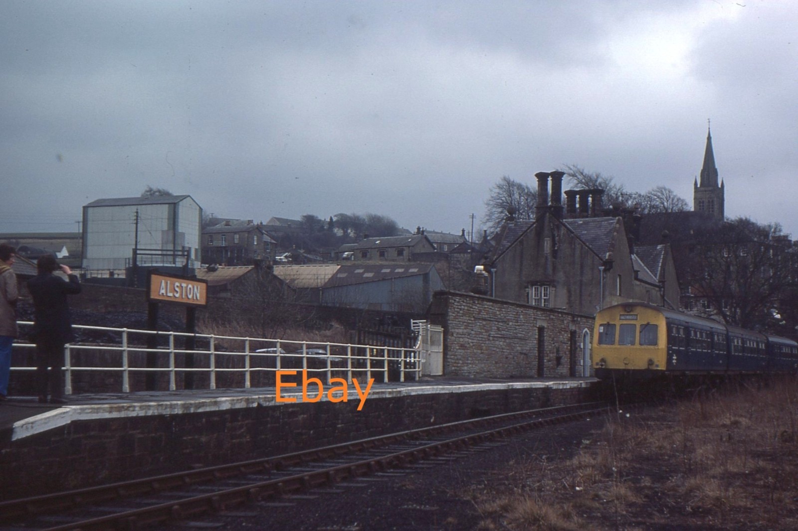 35mm Slide - Train Arriving At Alston Railway Station, 1976, Just ...