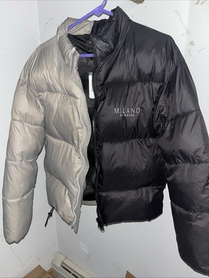 Milano Di Rouge Woman’s Puffer Jacket Size Medium Black Grey | eBay