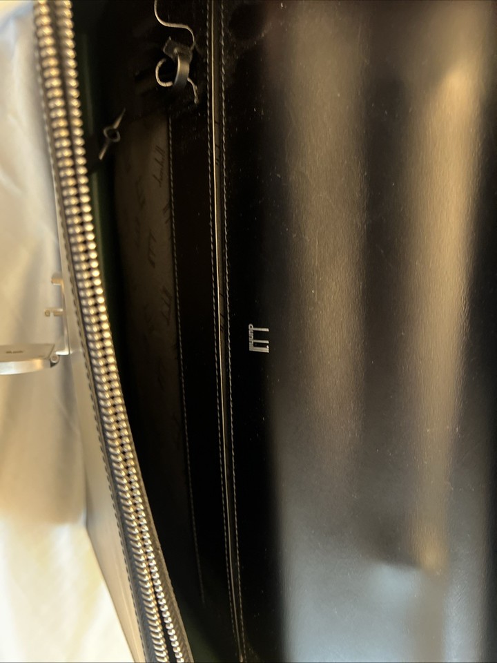 DUNHILL BLACK CALFSKIN LEATHER DOCUMENT CASE BRIEFCASE BAG 100% GENUINE ...