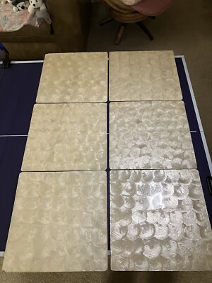 Capiz Shell Placemats Mother of Pearl Cork Back Lot of 6 Vintage 13x13 ...