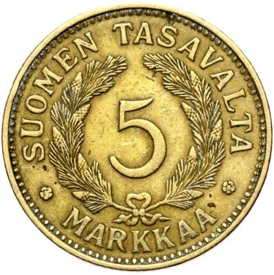 Finnland - Münze - 5 Mark Markkaa 1931 S Helsinki-Vantaa - ERHALTUNG ...