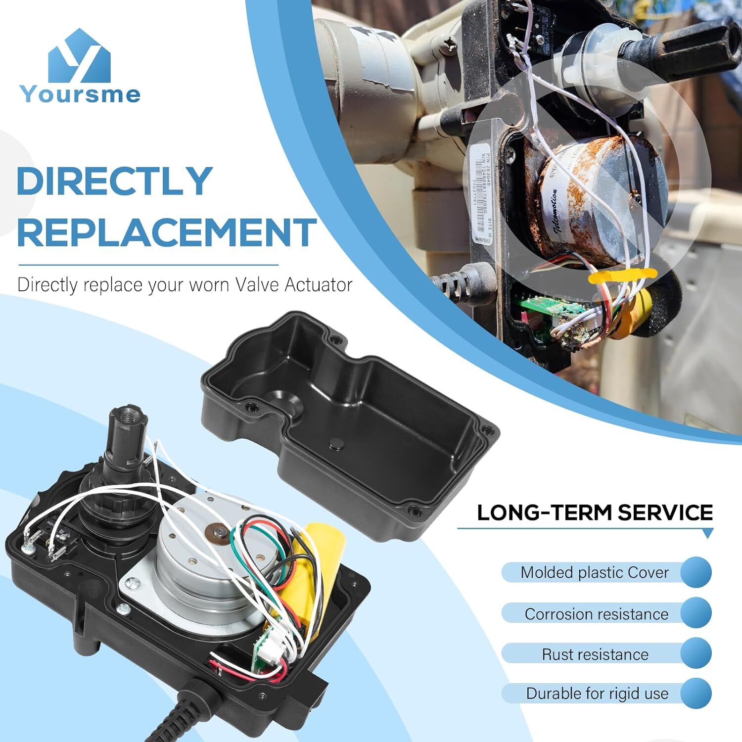 CVA-24T Valve Actuator 24 VAC 180 Degree 25 Ft Cable, 3 Port,for ...