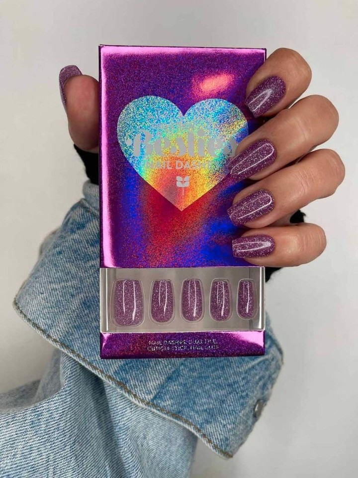 RED Aspen Press on Nails-Besties, Dora Rose Medium Coffin Purple ...