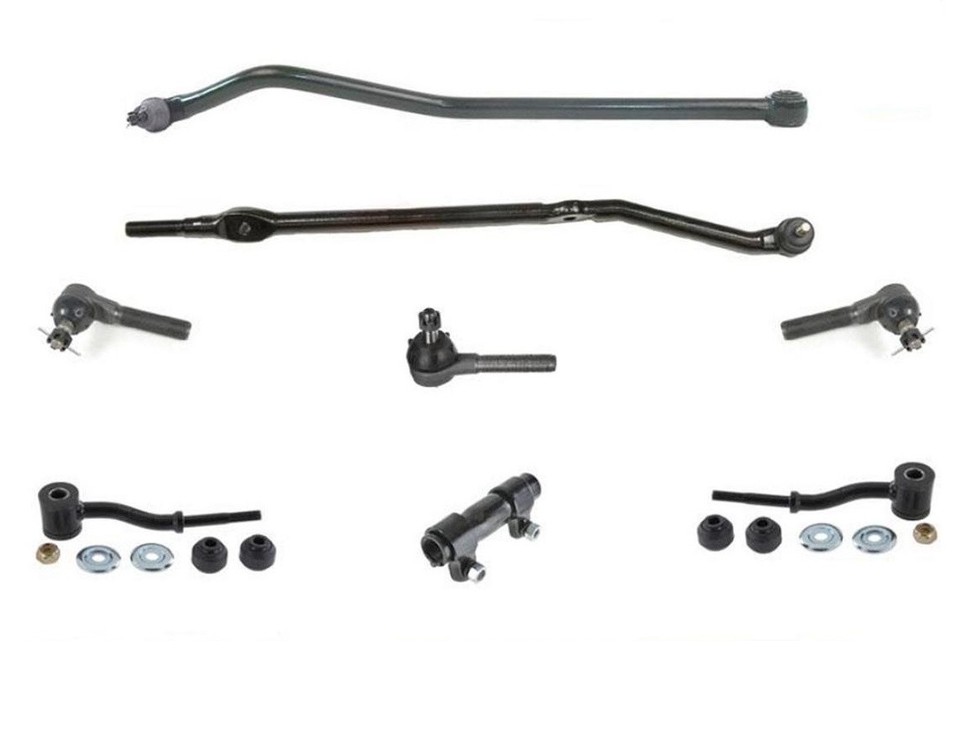84-90 Cherokee & Wagoneer Drag Link Tie Rod Track Bar 8Pc Kit REF ...