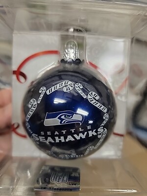 SEATTLE SEAHAWKS Blue Ornament NFL Round Glass 2 5/8 | eBay