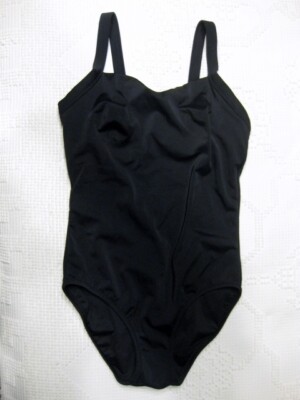 LANDS END WOMEN'S ONE PIECE BLACK KEYHOLE BACK W/UNDERWIRE BRA SWIMSUIT ...