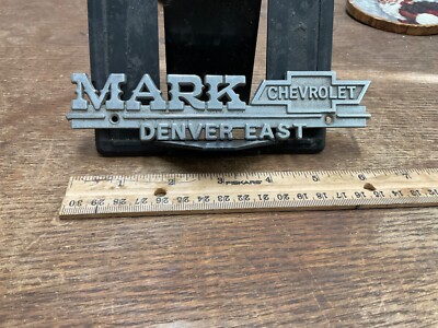 Dealership Name Badge Emblem Vintage Mark Chevrolet Denver East Metal ...