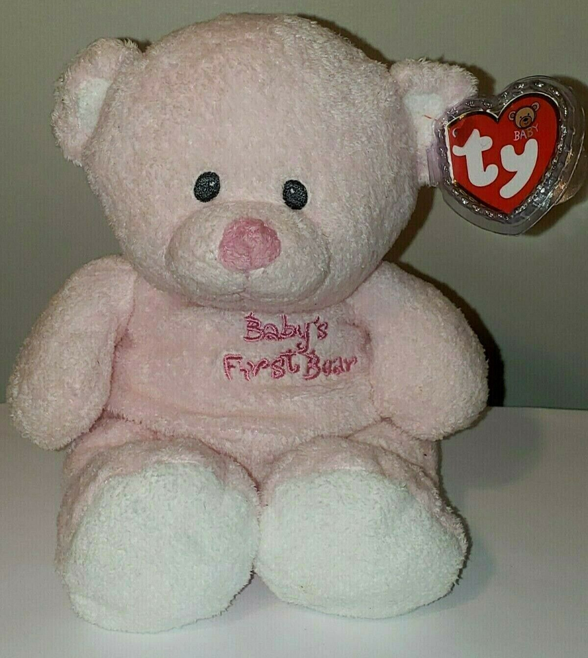 Ty BABY TY BABY'S FIRST BEAR (Pink)(8 Inch) MWMTs Soft Plush Stuffed ...