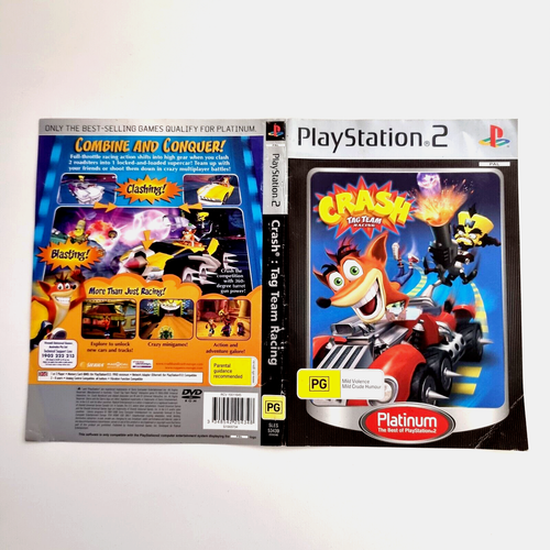 Crash Tag Team Racing Cover Only - PS2 PlayStation 2 AUS PAL platinum ...