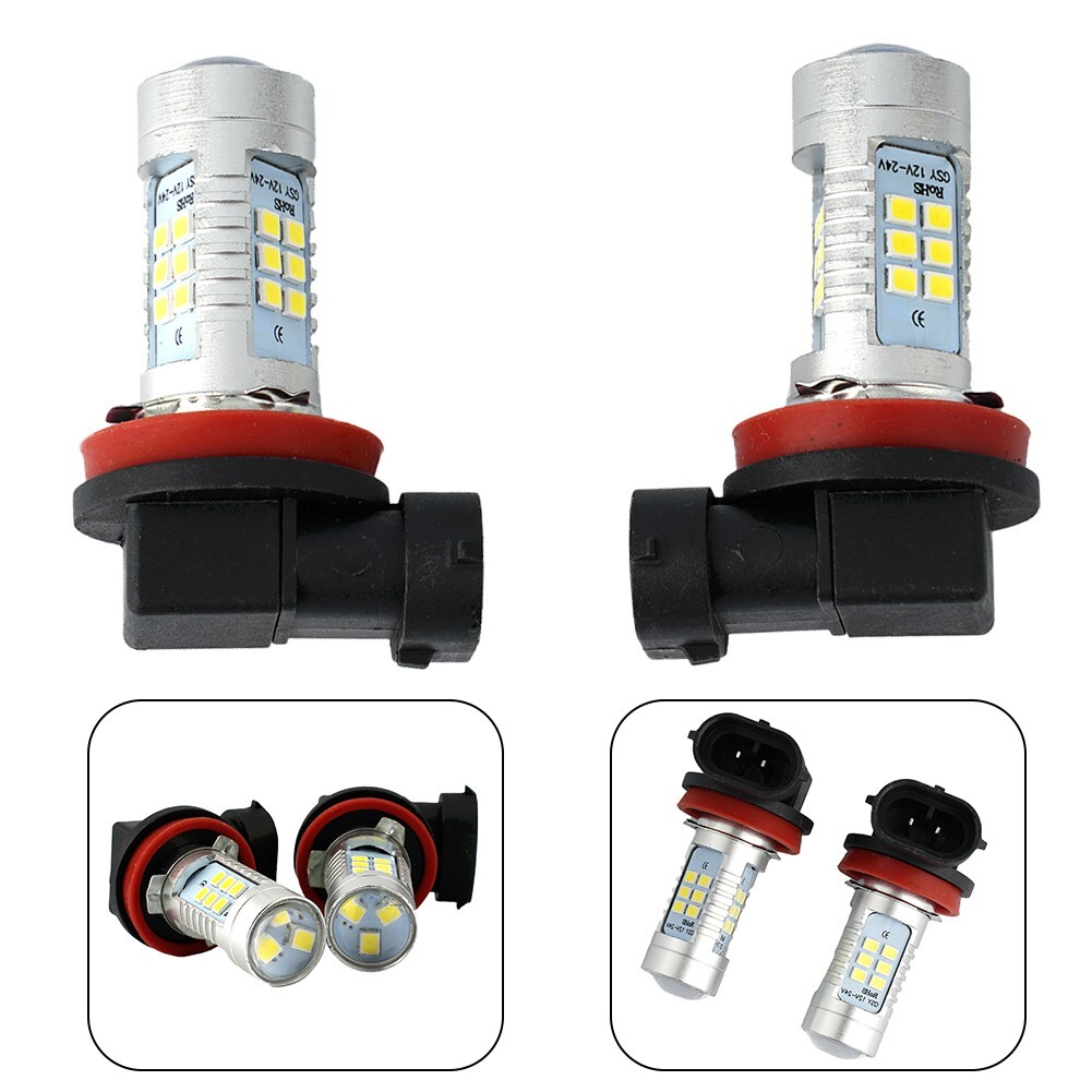2X H8 H9 H11 LED Fog Light Bulbs 6000K White 21 COB LED High Power 200W ...