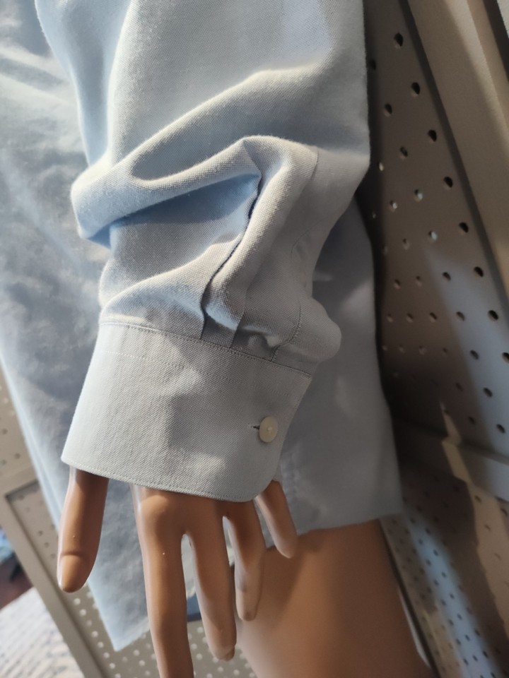 George Foreman Men's Light Blue Dress Shirt Sz 17.5 34/35 Lond Sleev ...