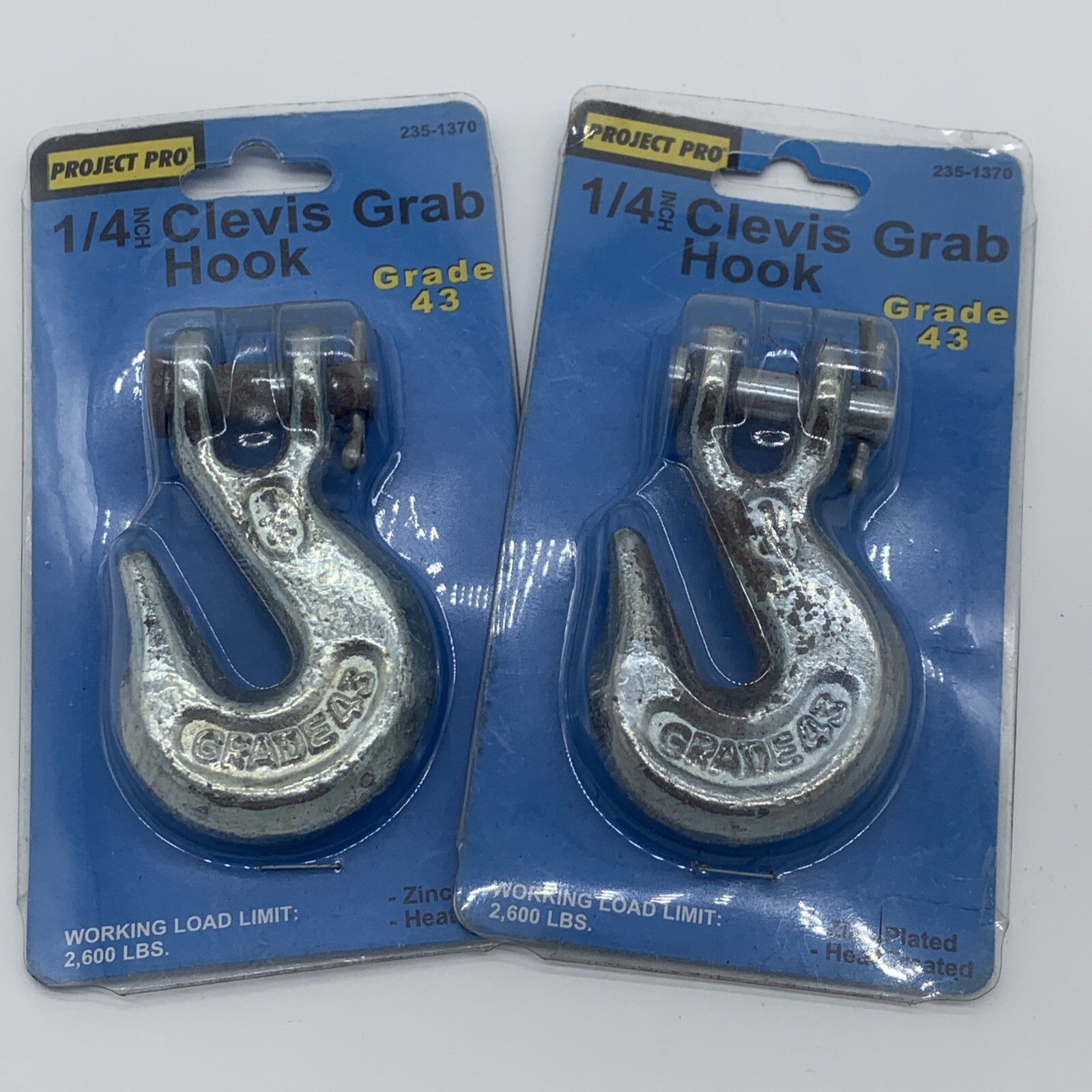 2 Clevis grab hooks Blue Hawk 1/4 inch--2600 Lb Zinc Plated | eBay