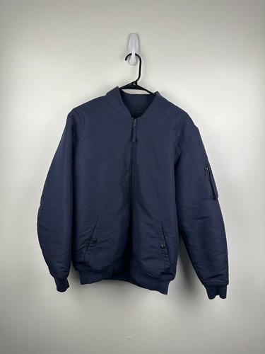 Levi’s Reversible Bomber Fleece Navy Blue Jacket Size Medium | eBay