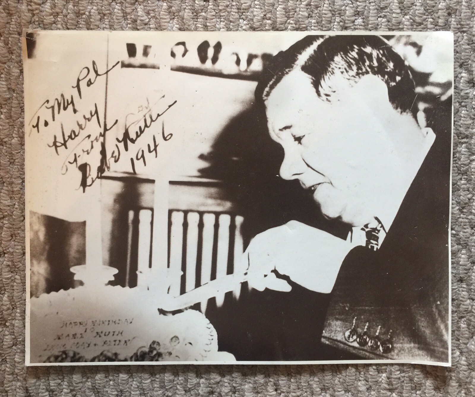 RARE Babe Ruth 1946 Signed Birthday Photo One Of A Kind See Story 11x14 ...