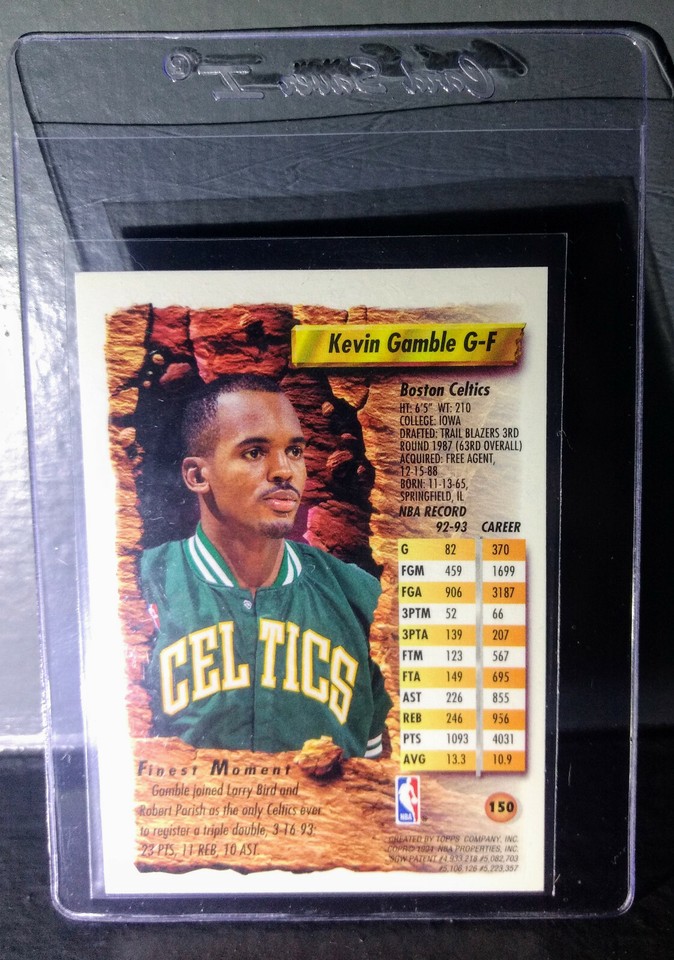 1993-94 Topps Finest Kevin Gamble #150 Basketball Card | eBay