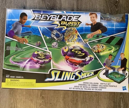 Beyblade Burst Turbo Slingshock Cross Collision Dual Battle Set w ...
