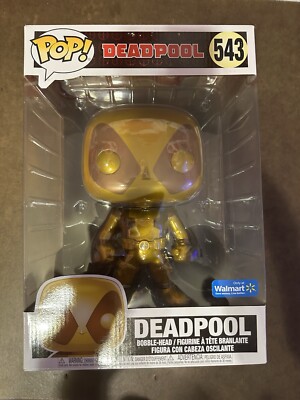 Funko Pop! Vinyl Jumbo 10 in: Marvel - Deadpool (Gold) (Metallic) (10 ...