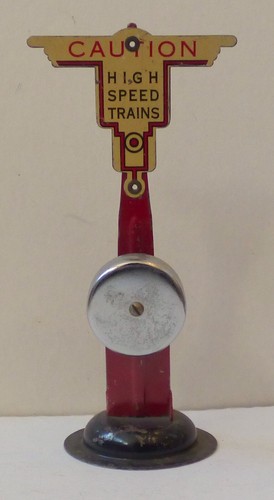 Vintage Marx Caution High Speed Trains Sign with Bell Working! 7 1/2 ...