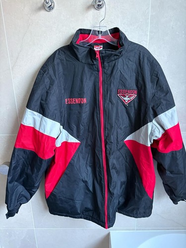 Essendon Bombers Retro Men’s AFL Size Large Front Zipper Black Grey Red ...