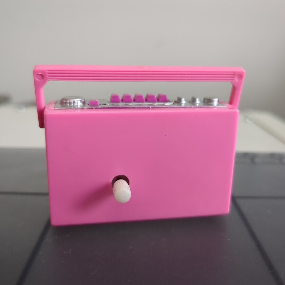 Vintage 1988 Pink Mattel Barbie Radio Tape Player Wind Up Boom Box ...