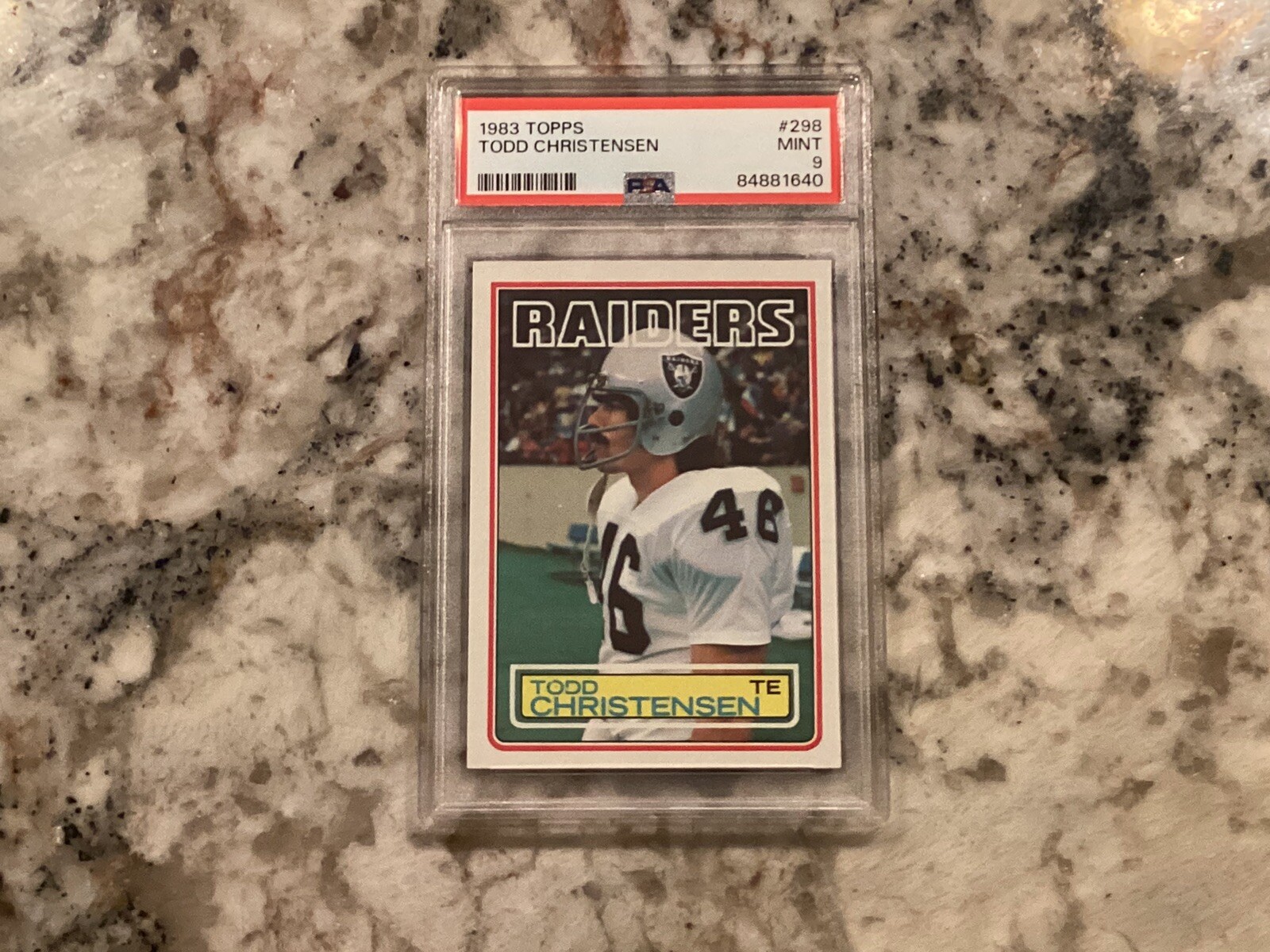 TODD CHRISTENSEN PSA 9 MINT 1983 TOPPS FOOTBALL ROOKIE #298 RAIDERS TE ...