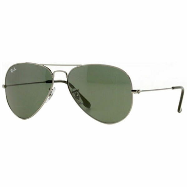 Ray-Ban RB3025 W0879 58mm Gunmetal G15 Aviator Sunglasses - Green for ...
