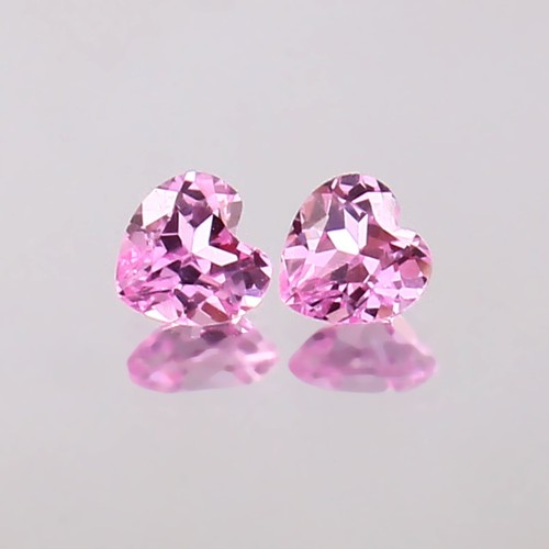 Natural AAA+ Ceylon Padparadscha Sapphire Loose Heart Gemstone Cut Pair ...