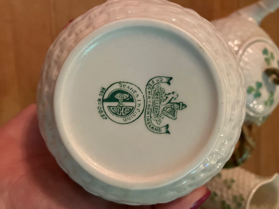 Vintage Belleek China Tea Set. Green Mark #0857. 1965-1980 | eBay