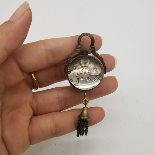 Bronze Crystal Ball Bell Mechanical Clock Table Pocket Watch A5 Chinese ...